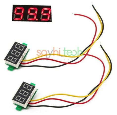Voltmeter Digital 028 Inch 3 Wire 25v 30v Voltmeter Mini 3 Kabel