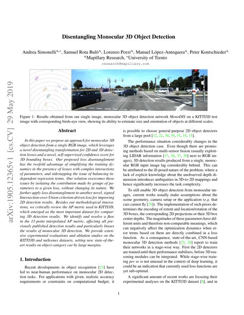 Pdf Disentangling Monocular 3d Object Detection