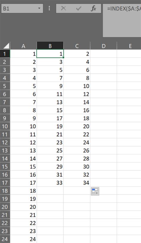 Excel Split One Column Into Two Columns Based On The Row Is Odd Or Even Stack Overflow