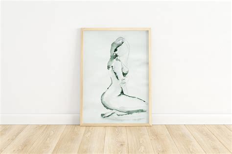 Small Original Nude Sketch Line Figure Abstract Nude Girl Etsy