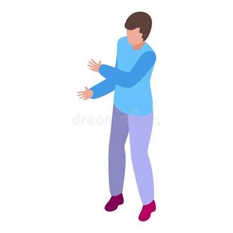 Young Man Explaining Something Using Hand Gestures Stock Illustration Illustration Of