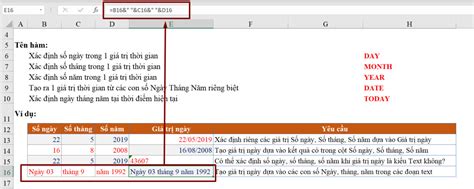 Hàm Với Dữ Liệu Date Time Hàm Với định Dạng Ngày Tháng Trong Excel
