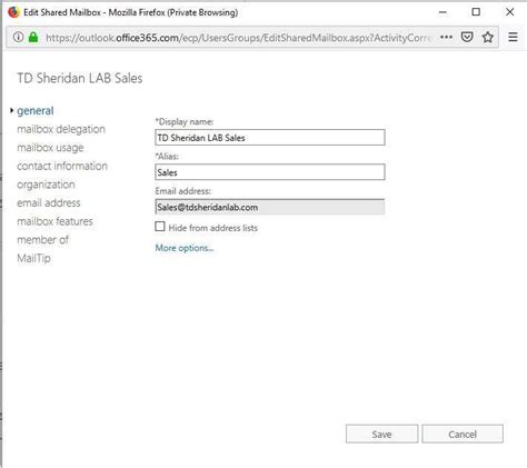 How To Configure A Office 365 Shared Mailbox TDSheridan Lab