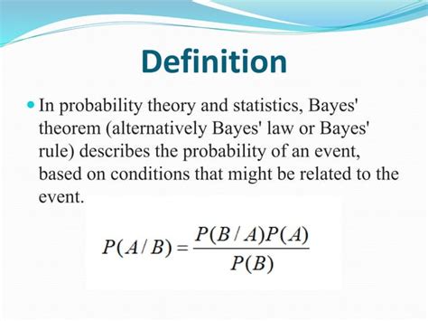 Bayes Rule Bayes Law Ppt