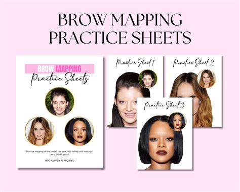 Brow Practice Sheets Brow Mapping Microblading Practice Microblading Training Microblading