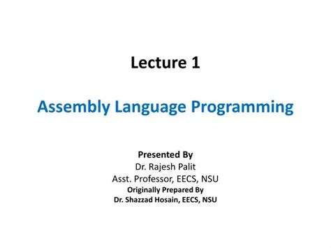 ppt lecture 1 assembly language programming powerpoint presentation free download id 2416448