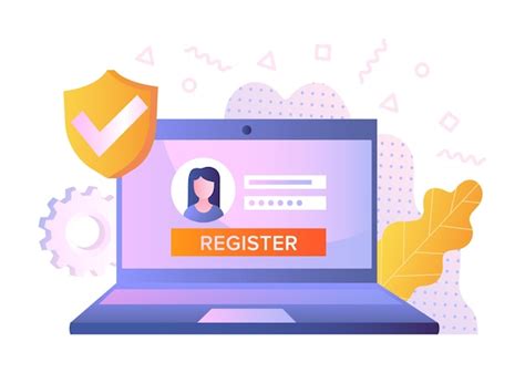 Premium Vector Login Or Authorization Page Laptop With Fields For Entering User Name And
