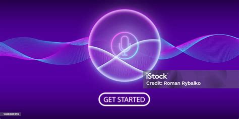 인공 지능 개념입니다 버튼 아이콘 마이크 웹 사이트 또는 모바일 앱용 배너입니다 Ai 개인 음성 비서가 있는 랜딩 페이지 그림