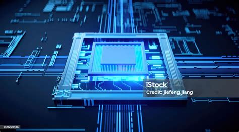 사이버 펑크 Ai의 3d 렌더링 회로 기판 기술 배경 중앙 컴퓨터 프로세서 Cpu 및 Gpu 개념 마더 보드 디지털 칩 기술