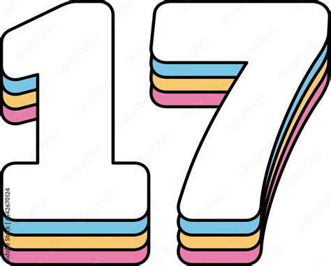 Number Seventeen Clipart