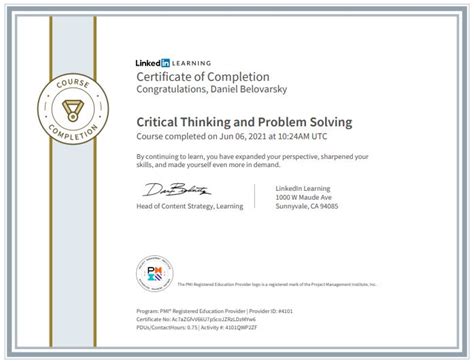 Critical Thinking And Problem Solving Daniel Belovarsky