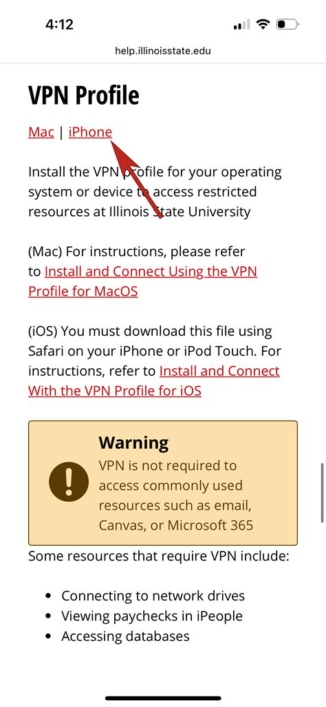 Install And Connect With The Vpn Profile For Ios Help Illinois State
