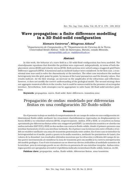 Pdf Wave Propagation A Finite Difference Modeling In A 3d Fluid