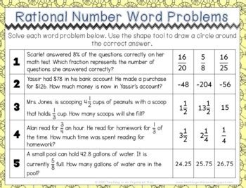 FREE Rational Number Word Problems Google Slides Distance Learning