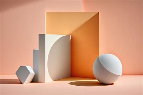 Premium Ai Image White Ball And An Orange And White Object Side By Side On A Surface Generative Ai