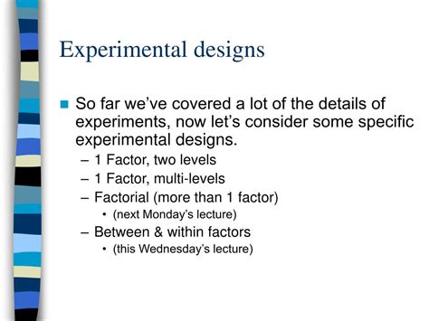 Ppt Experimental Design Single Factor Designs Powerpoint