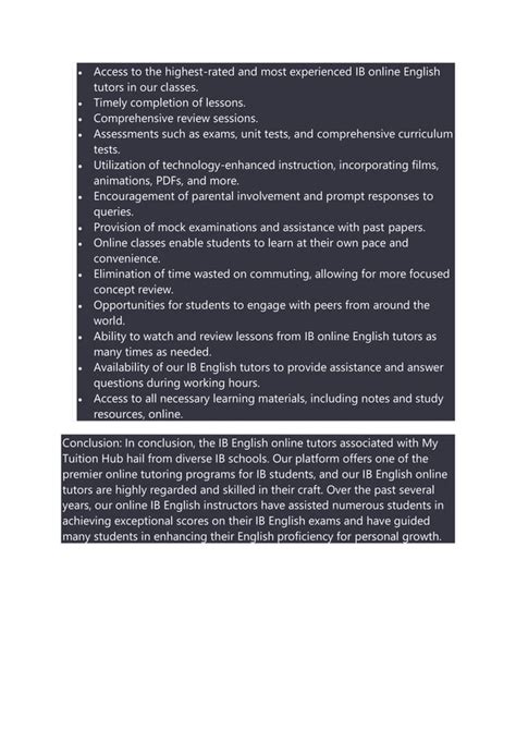 My Tuition Hub IB English Course Pdf