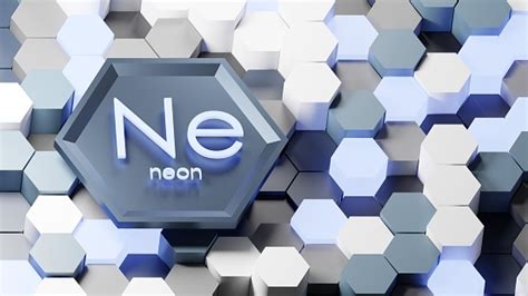 네온 가스 화학 원소의 육각형 결정 격자의 3d 렌더링 산업용 벌집 재료 생산 배경 사실적인 파란색 회색 그림 배경 2차 도형에 대한 스톡 사진 및 기타 이미지 Istock