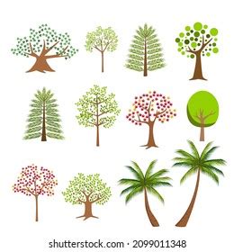 Collection Trees Tree Set Isolated On Stock Vector Royalty Free Shutterstock