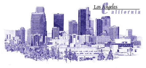 Los Angeles Skyline Drawing