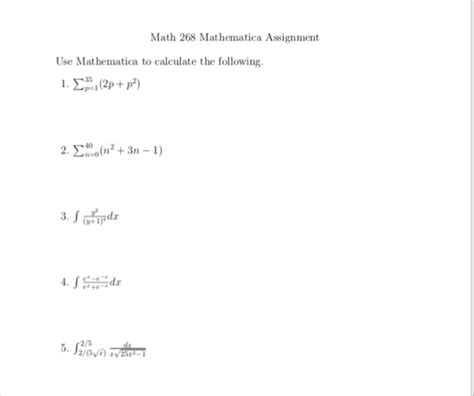 Solved Math 268 Mathematica Assignment Use Mathematica To