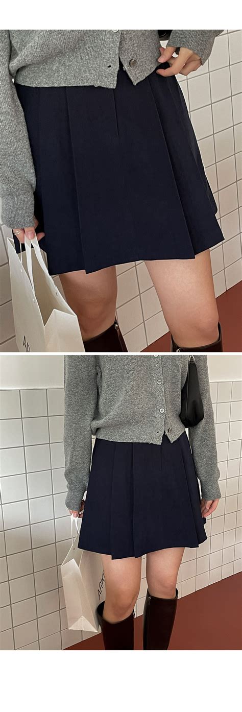 바지안감 코듀로이 플리츠 미니 스커트