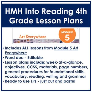 HMH Into Reading 4th Grade Lesson Plans Module 5 Art Everywhere