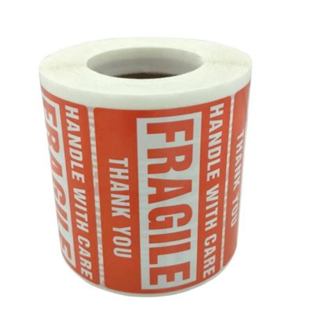 100 200 500pcs Fragile Paper Packaging Sticker Box Grandado