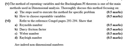 solved v the method of repeating variables and the