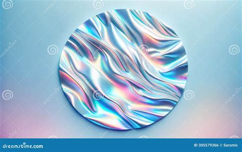 An Artistic Representation Of A Holographic Texture Applied To A Circular Form Stock