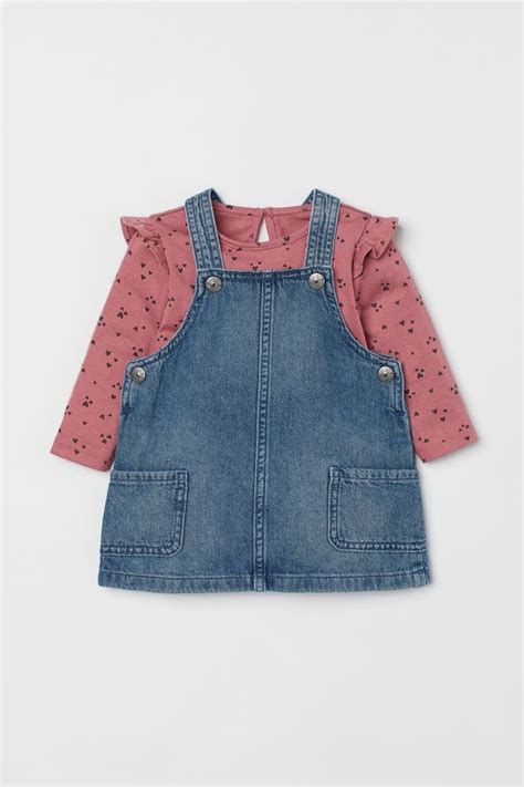 ست دامن پیشبندی جین با بلوز‎ لی لی نی کیدز