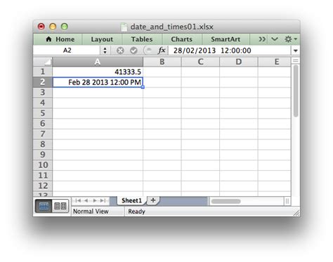 Libxlsxwriter Datesandtimes01c