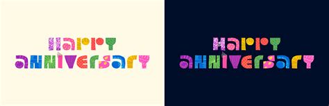 기념일 축하 파티 추상 장식 비문 개념 생일 휴일 또는 결혼 행사를 위해 글자를 쓰는 현대적인 다채로운 그래픽 모양 트렌디한 크리에이티브 축하 로고입니다 초대장 배지 결혼