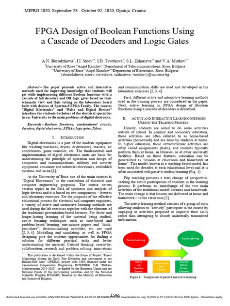 Fpgadesignofbooleanfunctionsusingacascadeofdecodersandlogic