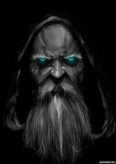 Старик с длинной седой бородой и светящимися глазами — Картинки и аватары Arte