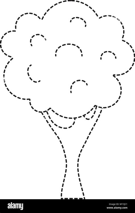 Dotted Shape Nature Tree With Trunk And Branch Design Stock Vector Image Art Alamy