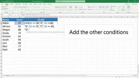 Ifs Function Excel Youtube
