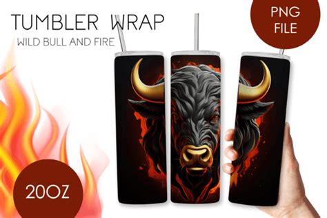 Tumbler Bull Wrap 20oz Cow Head Volume Graphic By Flamingoart · Creative Fabrica