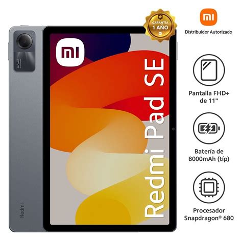 Ripley TABLET XIAOMI PAD SE 128 GB REDMI GRAPHITE GRAY 4 GB RAM
