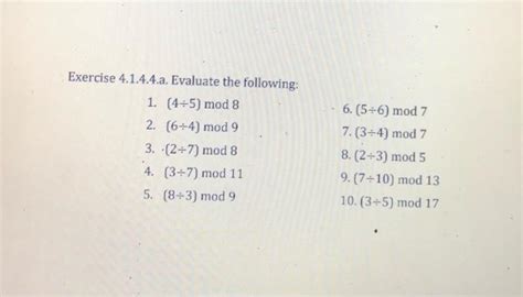solved exercise 4 1 4 4 a evaluate the following 1 4 5