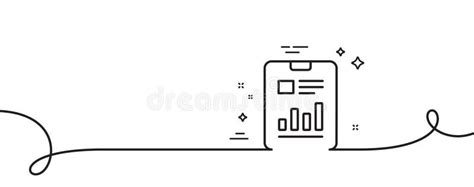 Report Document Line Icon Analysis Chart Continuous Line With Curl Vector Stock Vector
