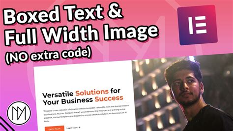 Flexible Two Column Layout With Boxed Text Full Width Image