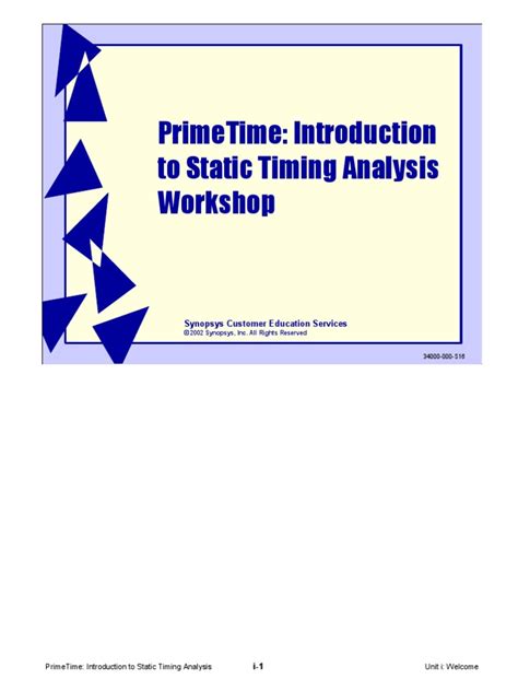 Synopsys Primetime Introduction To Static Timing Analysis Workshop Pdf Electronics