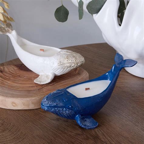 Whale Candle Ocean Scented Soy Wax Handmade Gypsum Jar Etsy
