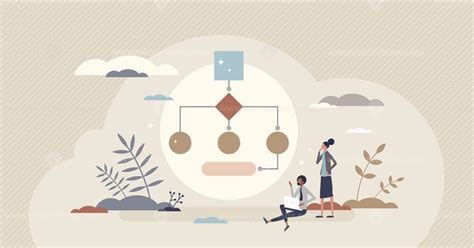 Algorithms Flowchart Programming And Solutions Coding Tiny Person Concept Vectormine