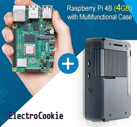 Buy Raspberry Pi 4b 4gb Board With Multi Functional Case 1 Noiseless Passive Cooling 2
