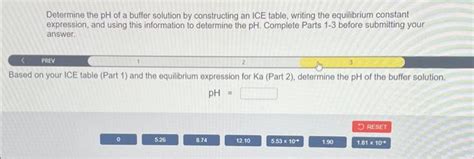 Solved Determine The PH Of A Buffer Solution By Constructing Chegg