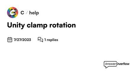 Unity Clamp Rotation C