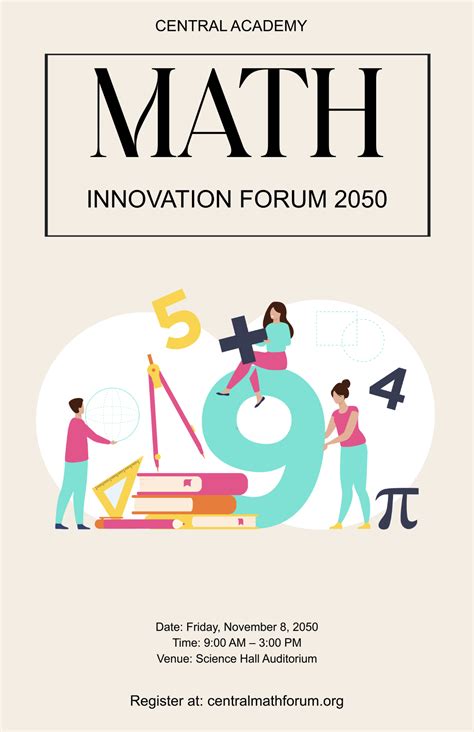 Free Professional Math Event Poster Template To Edit Online