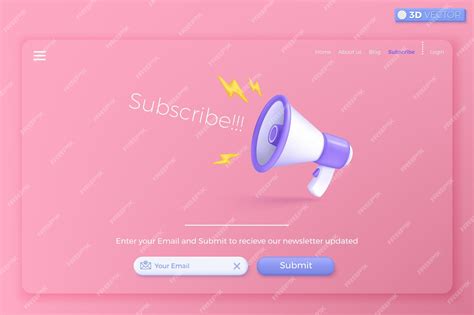 Premium Vector 3d Subscribe To Newsletter And Promotions Banner